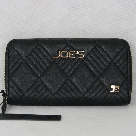 Joe's Jeans | Bags | Joes Patch Work Black Quilted Vegan Leather Zip ...